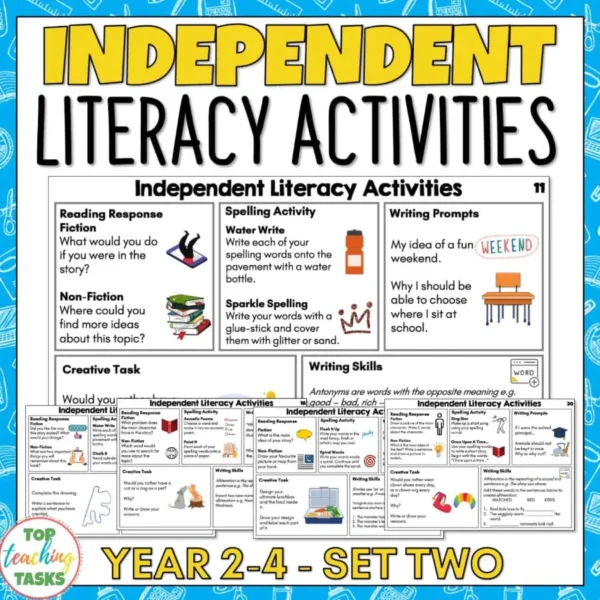 Independent Literacy Activities Year 2-4 Set Two – Top Teaching Tasks ...