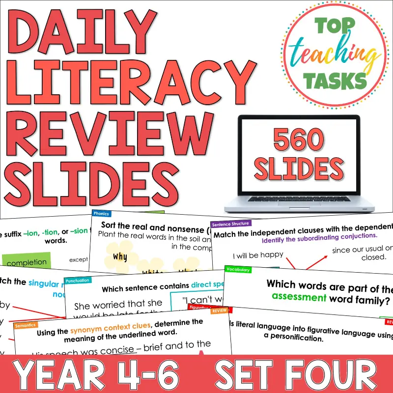 Daily Literacy Review Slides – Top Teaching Tasks Members